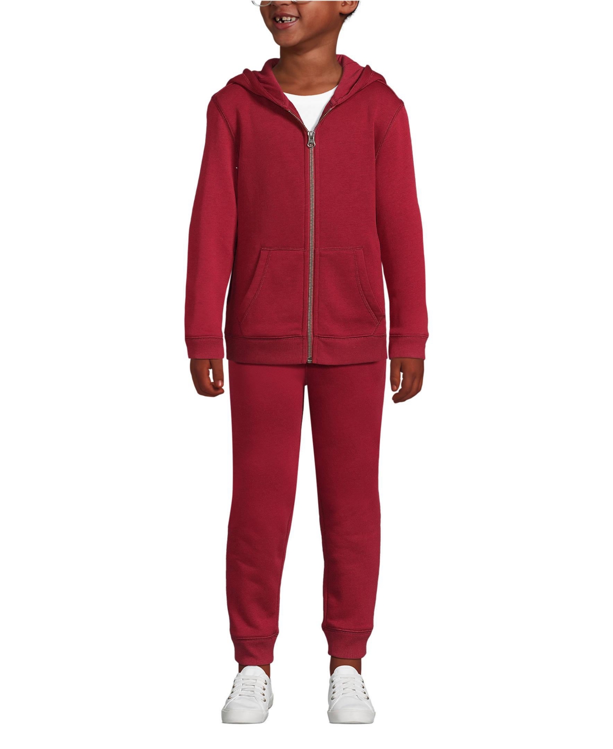Click here for Lands End Girls Zip Front Sweatshirt - Garnet prices