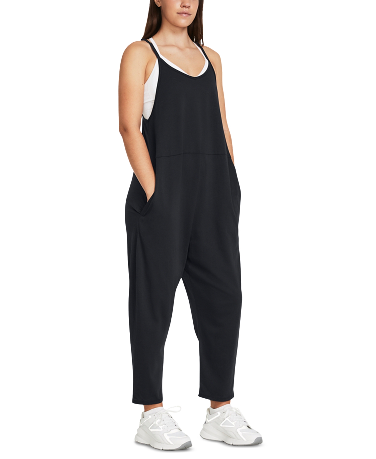 Click here for Under Armour Womens Rival Wide-Leg Jumpsuit - Blac... prices