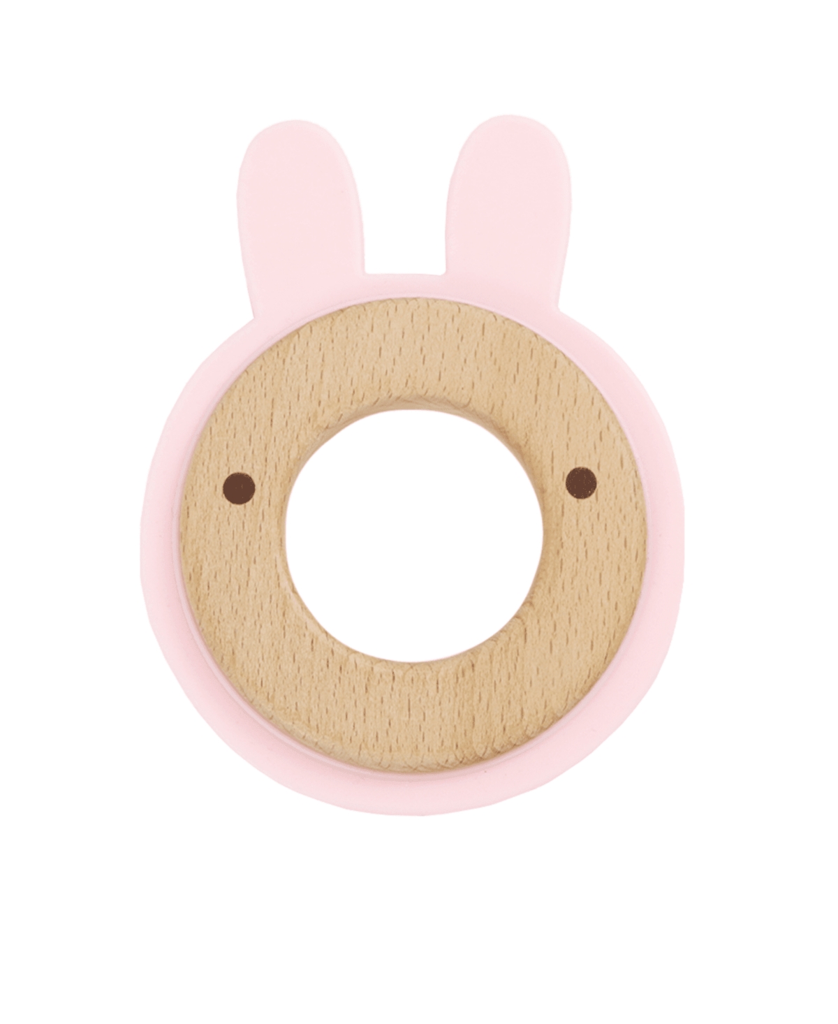 Click here for GooseWaddle Pink Bunny Silcone + Wood Teether - Pi... prices