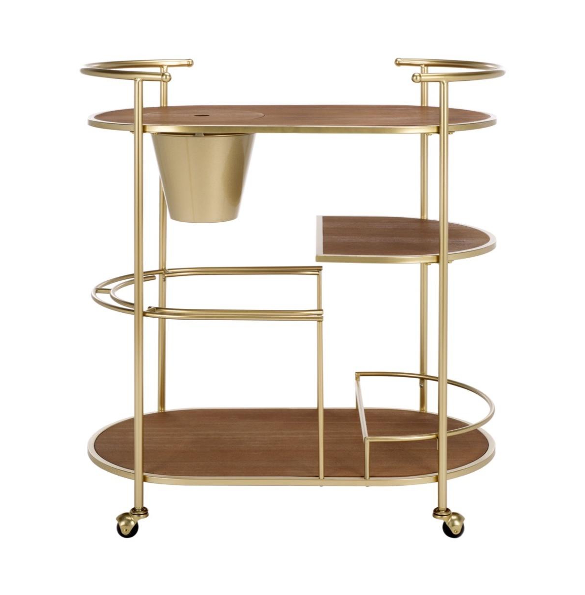 Click here for Alora 2 Tier Bar Cart W Bucket - Gold/natural prices