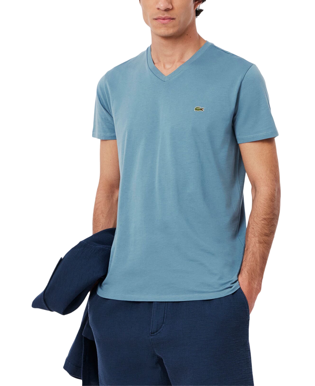 Click here for Mens Lacoste Classic V-Neck Soft Pima Cotton Tee S... prices