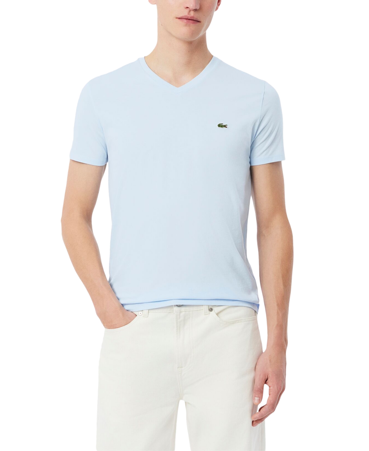 Click here for Mens Lacoste Classic V-Neck Soft Pima Cotton Tee S... prices