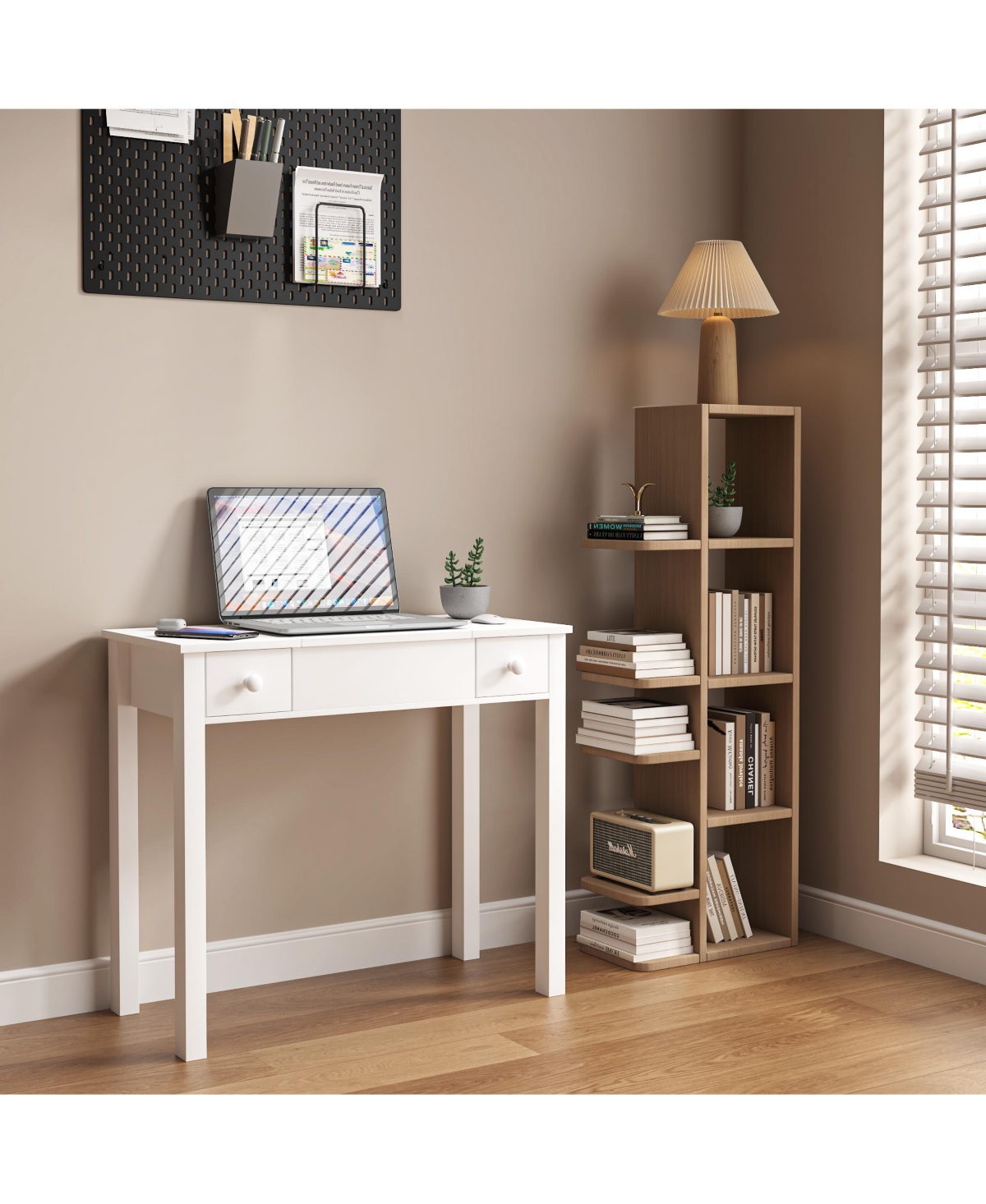 Click here for Small White Vanity Table with Flip-Top Mirror and... prices