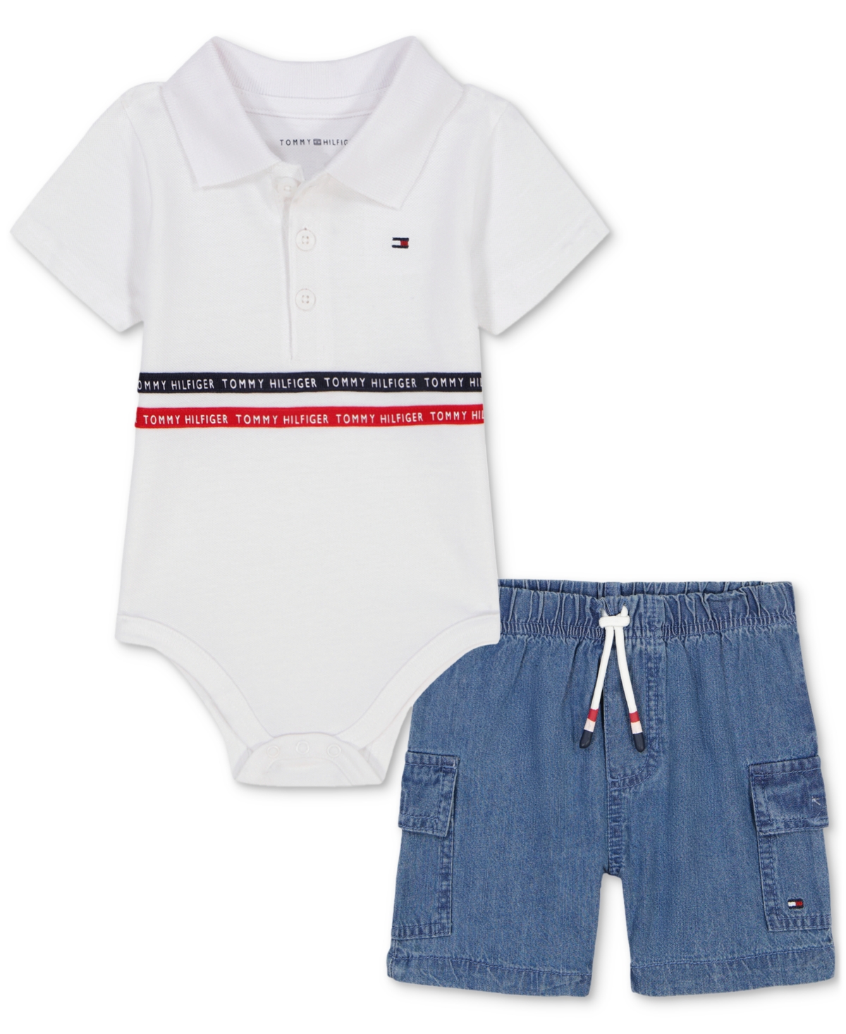 Click here for Tommy Hilfiger Baby Boys Bodysuit & Denim Cargo Sh... prices