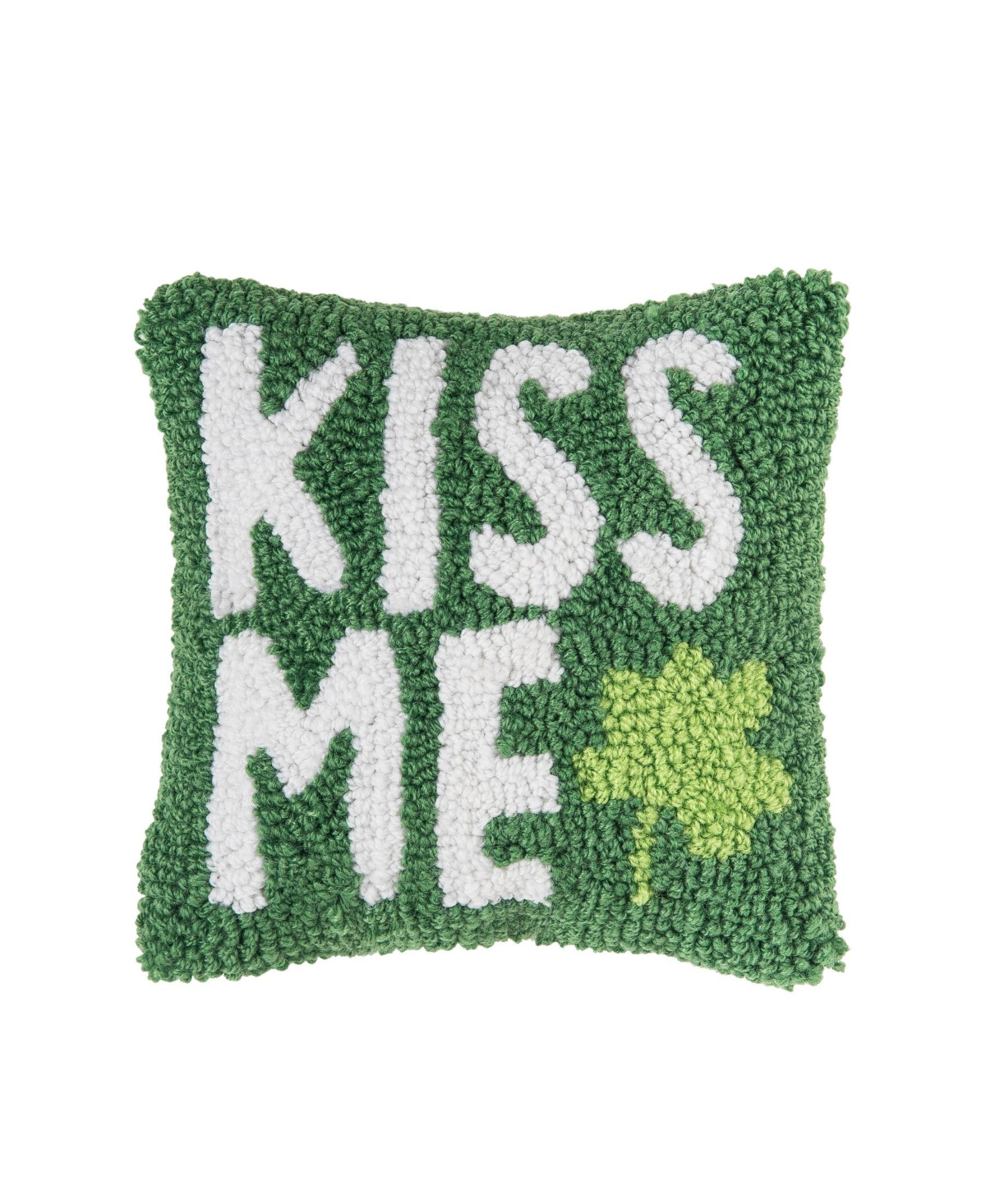 Click here for 8 x 8 St. Patricks Day Kiss Me Clover Hooked Small... prices