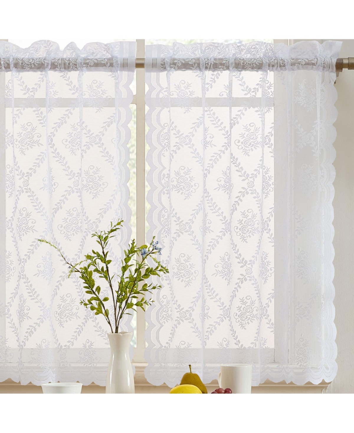 Click here for Hlc.me Isabella Floral Rod Pocket Lace Semi Sheer... prices