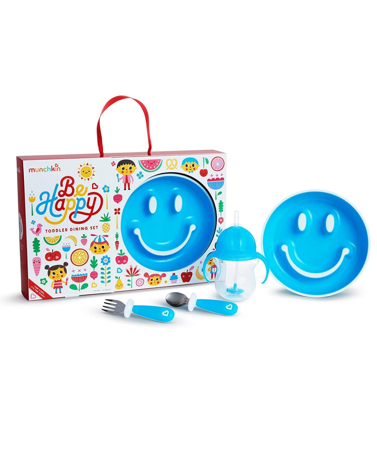 Click here for Munchkin Toddler 4 piece Be Happy Dining Set  Blue... prices