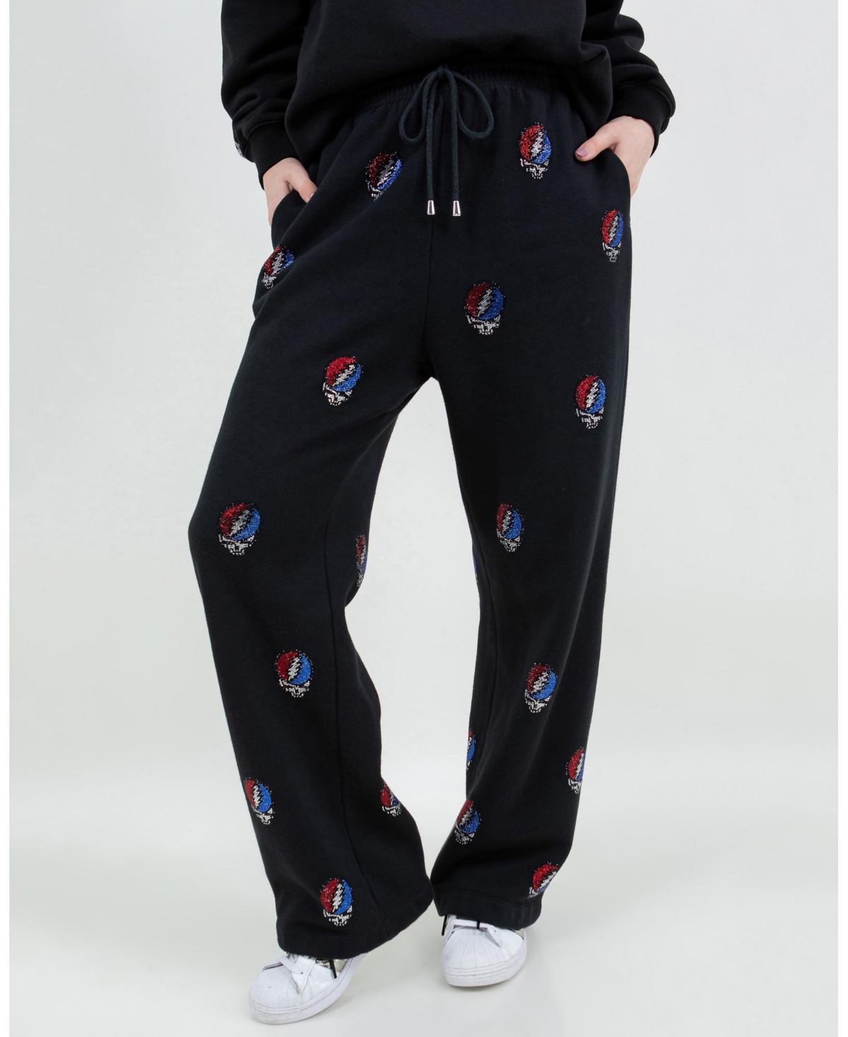 Click here for Grateful Dead Rhinestone Stealie Lounge Pant - Bla... prices