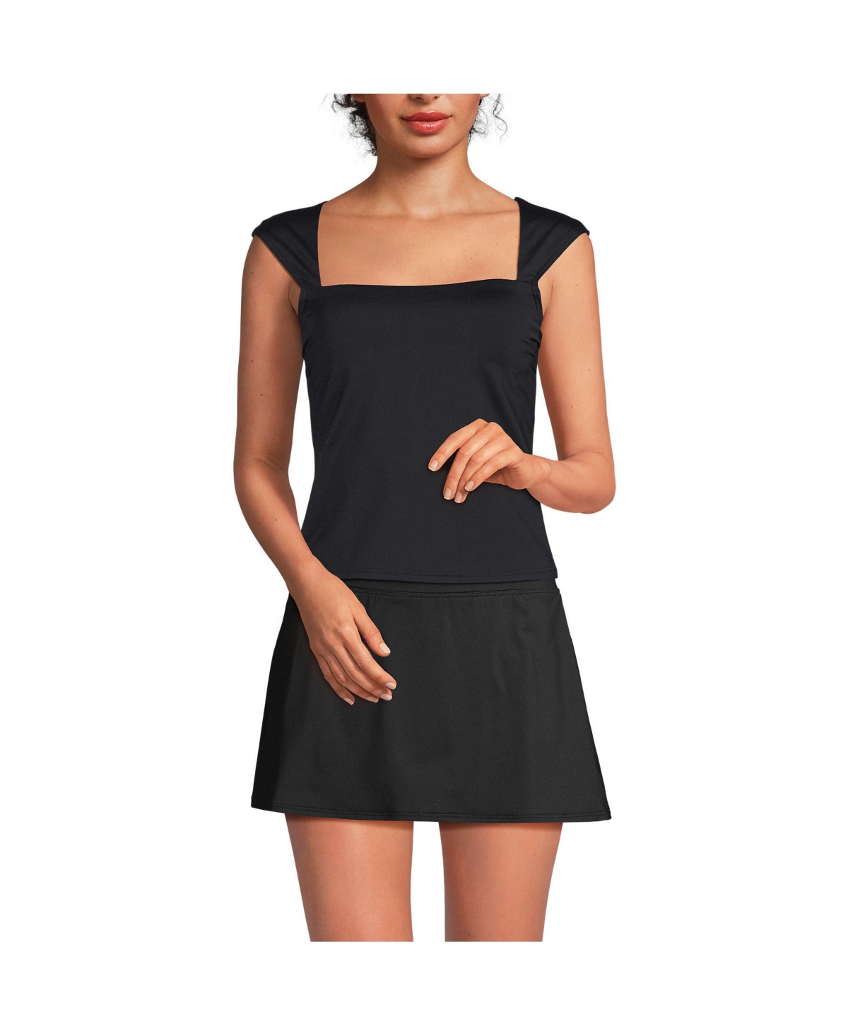 Click here for Lands End Womens Square Neck Underwire Tankini Top... prices