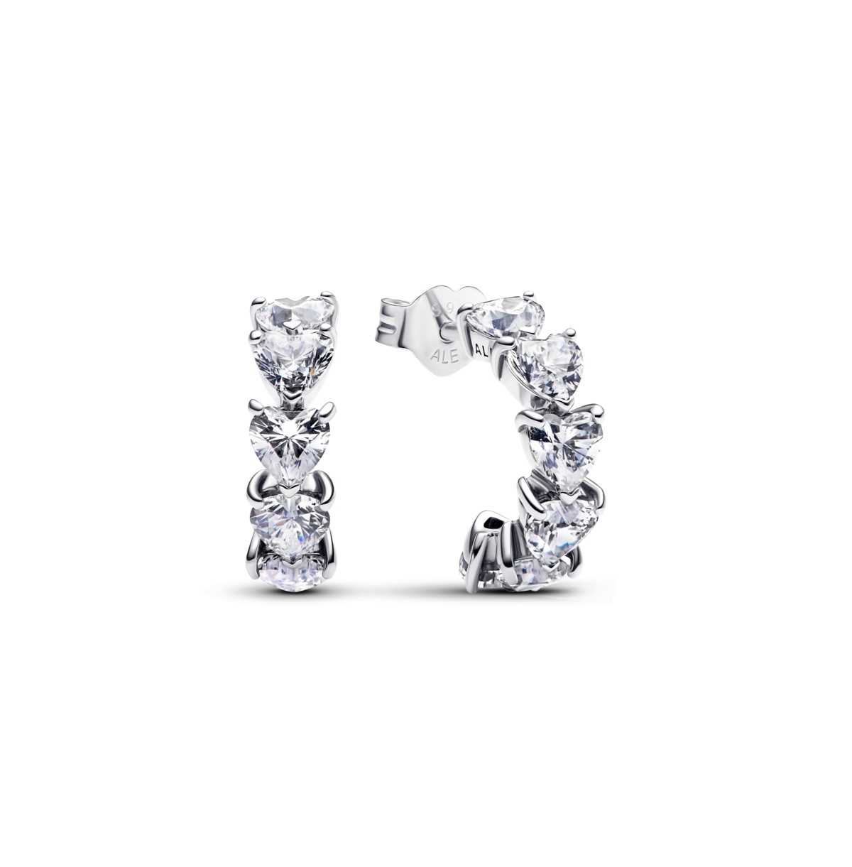 Click here for Pandora Sterling Silver Sparkling Hearts Open Hoop... prices