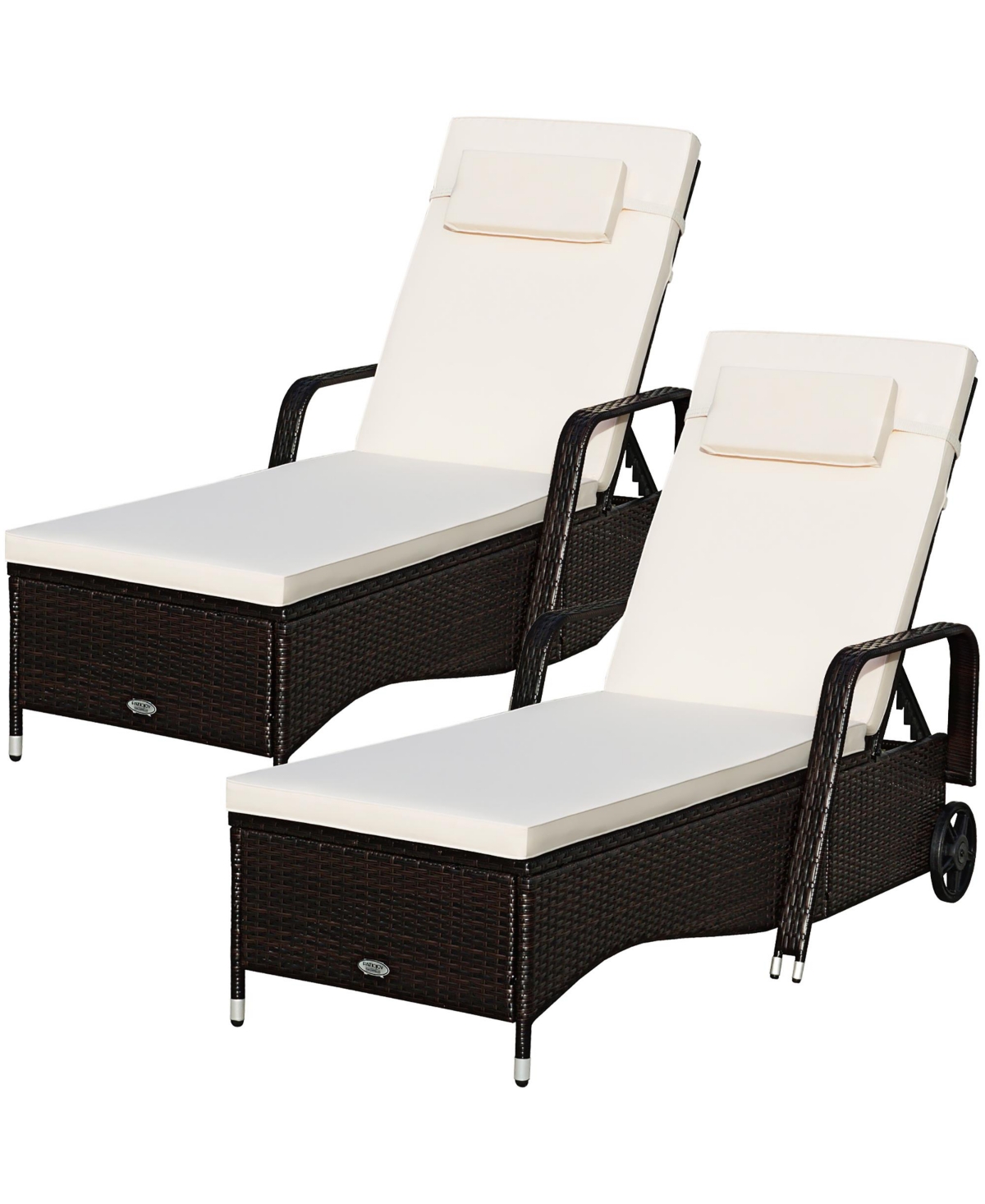 Click here for 2PCS Patio Rattan Lounge Chair Chaise Adjustable R... prices