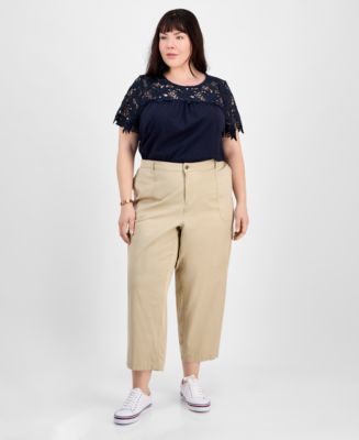 Tommy Hilfiger Plus Size Cropped Cargo Pants - Macy's