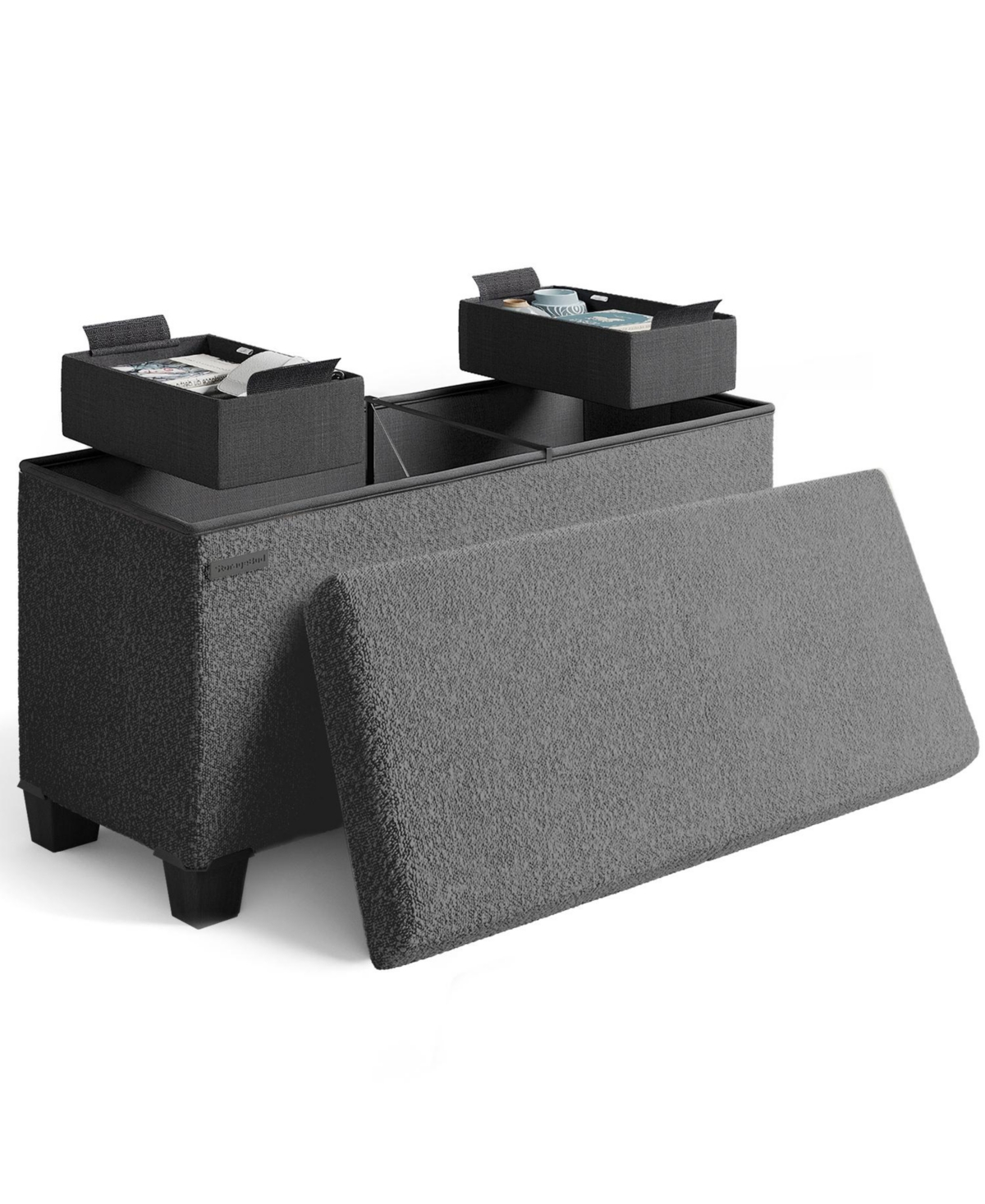 Click here for Rectangular Boucle Ottoman Storage Bench –... prices