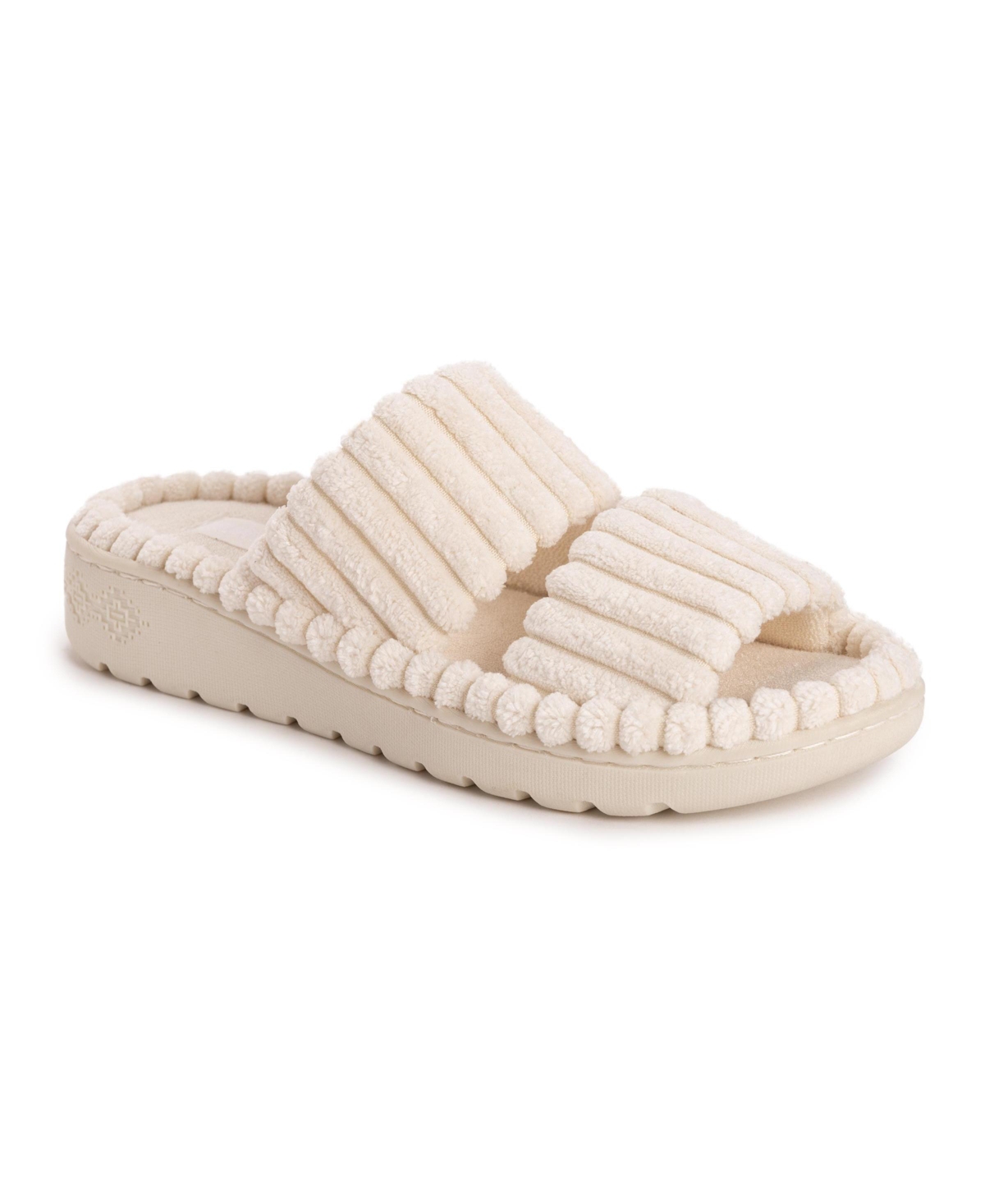Click here for Muk Luks Womens Double Strap Slide Slipper - Sand prices