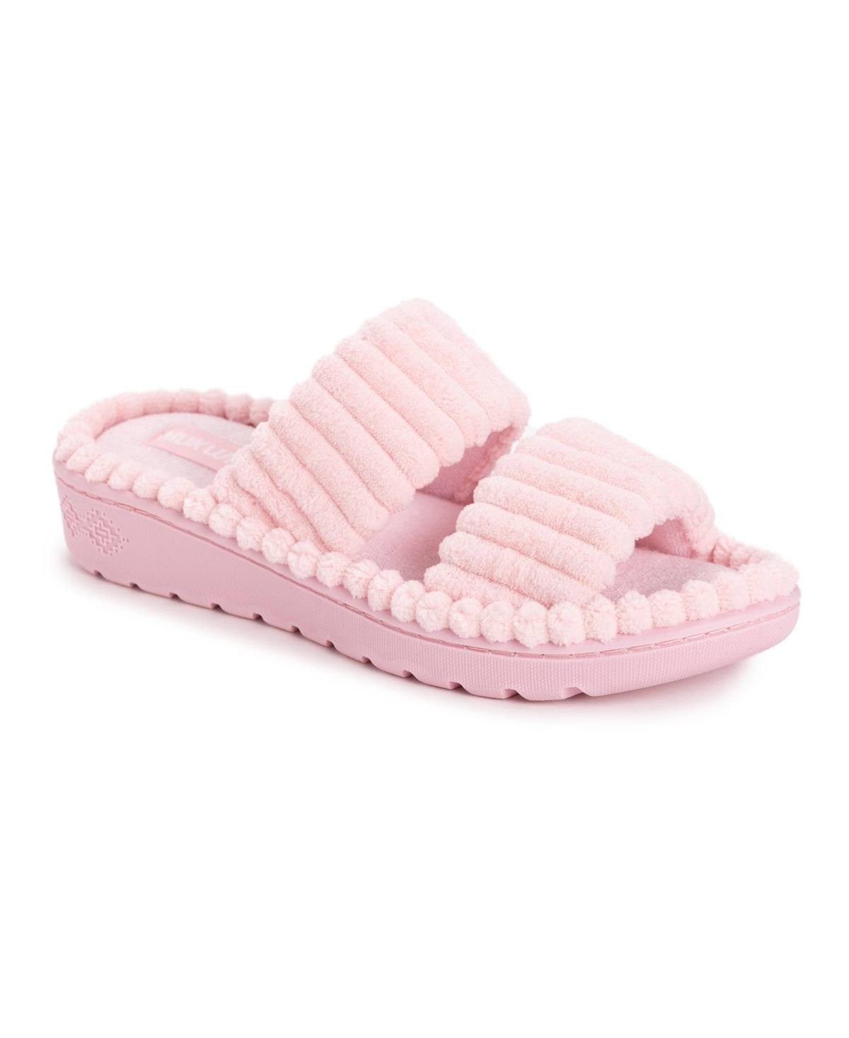Click here for Muk Luks Womens Double Strap Slide Slipper - Rose prices