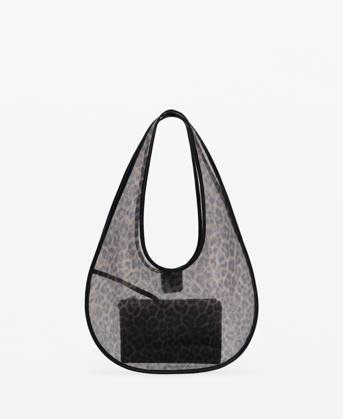 Click here for Mango Womens Semi Sheer Leopard Handbag - Black prices