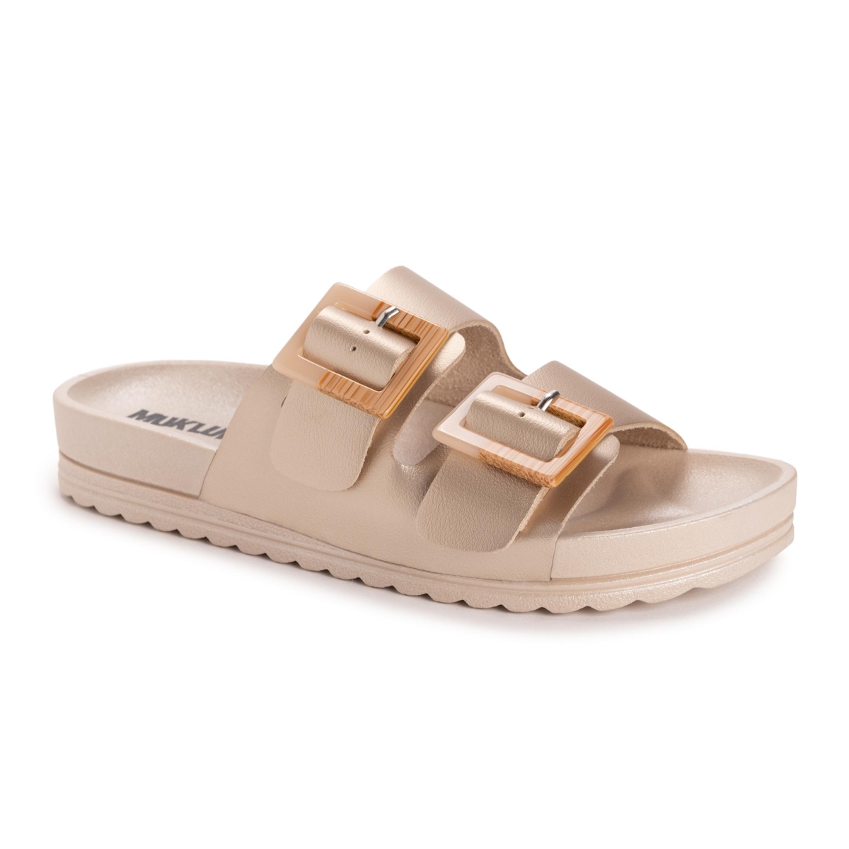 Click here for Muk Luks Womens Grand Cayman Sandal - Soft gold prices