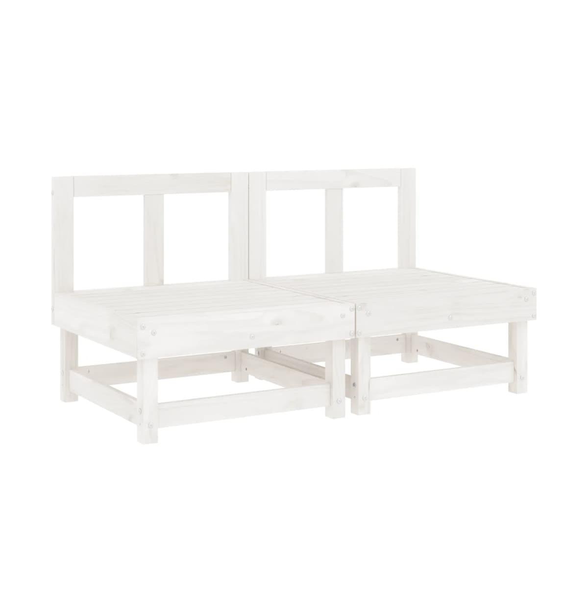 Click here for Patio Middle Sofas 2 pcs White Solid Wood Pine - W... prices