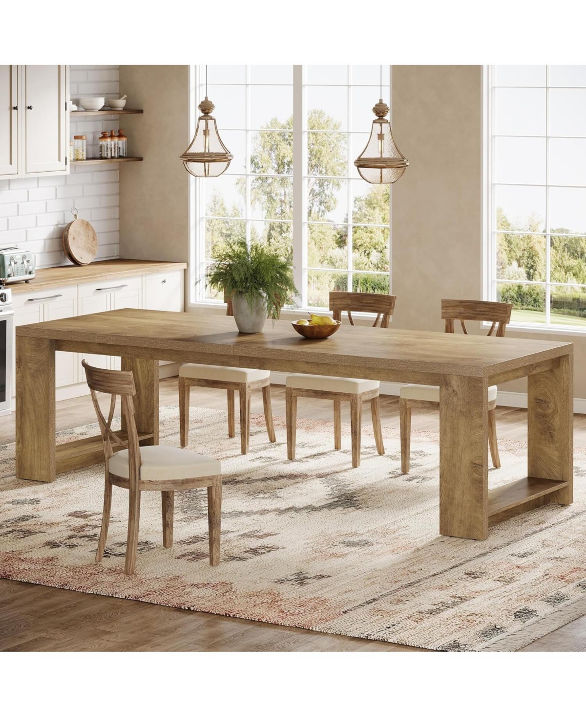 Click here for Tribesigns 86.61-Inch Dining Table for 6-8  Farmho... prices