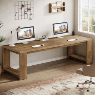 Tribesigns 2 Person Desk, 86.6 Inches Extra Long Desk, Double Computer ...