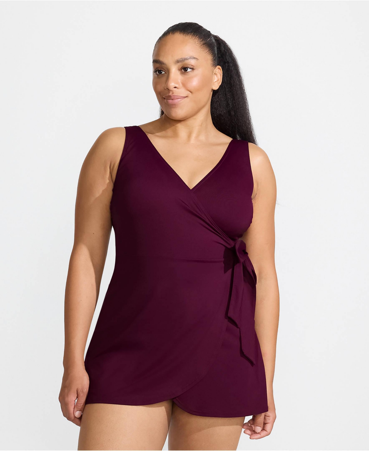 Click here for Lands End Womens Side Tie Mini Swim Dress Swimsuit... prices