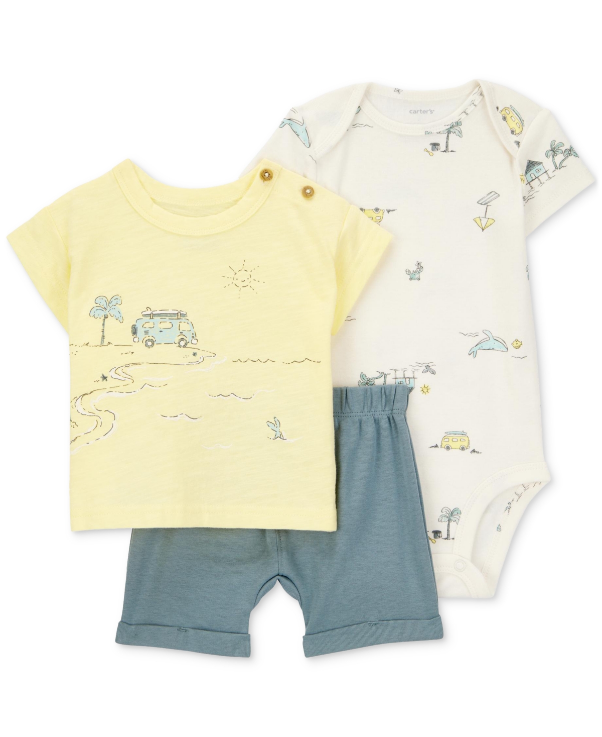 Click here for Carters Baby Boys Cotton Beach T-Shirt  Printed Bo... prices