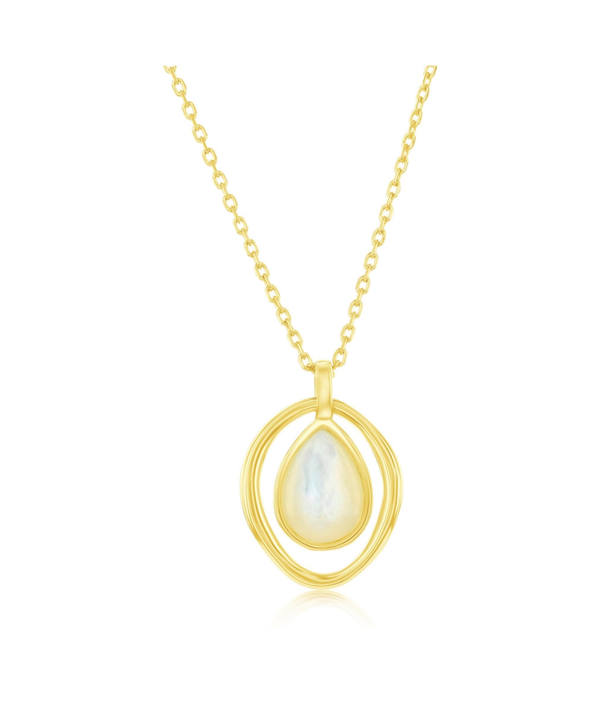 Click here for Sterling Silver  Pearshaped Mop  Oval Necklace - G... prices