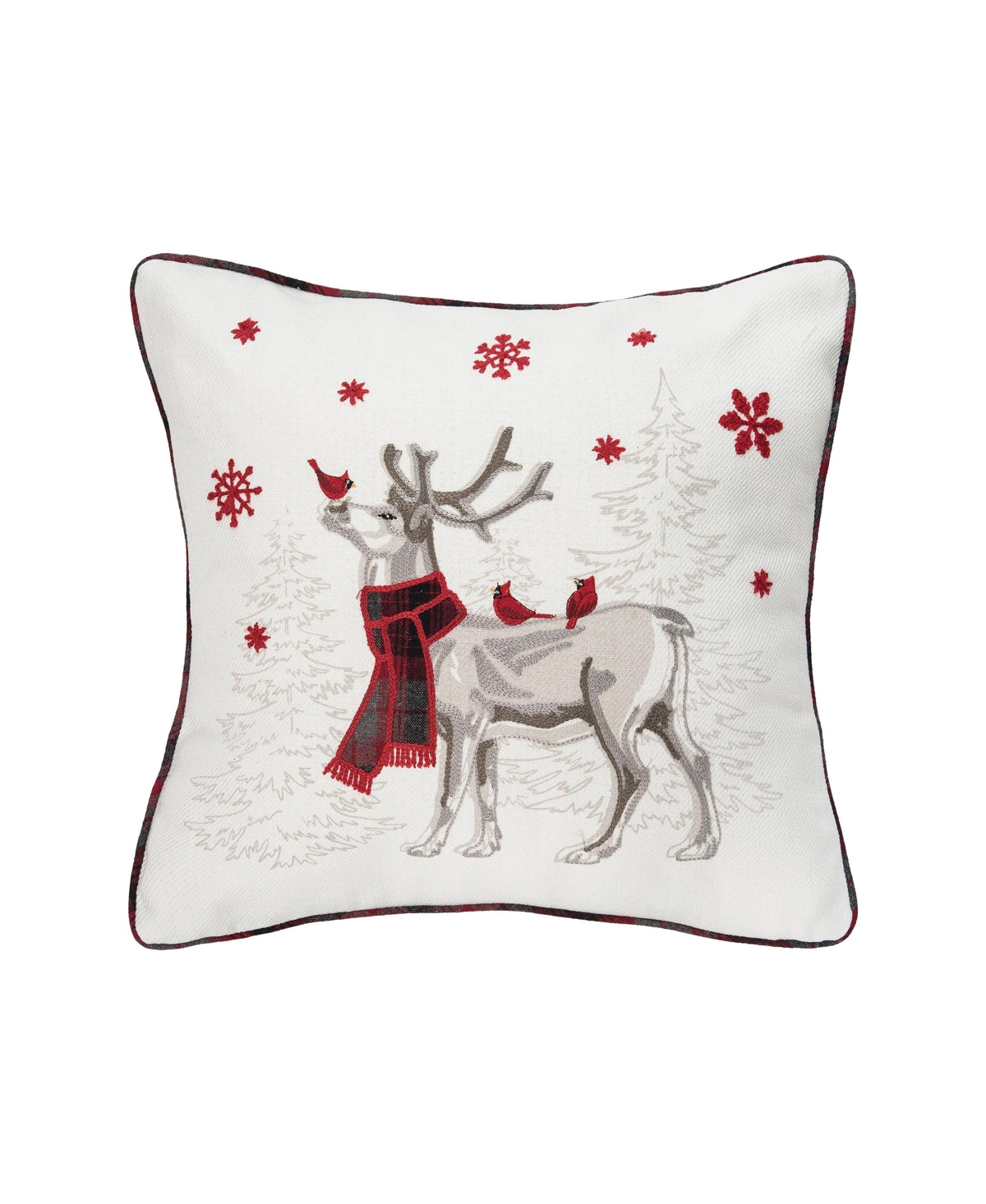 Click here for 18 x 18 Frosty Deer Embellished Christmas Throw Pi... prices