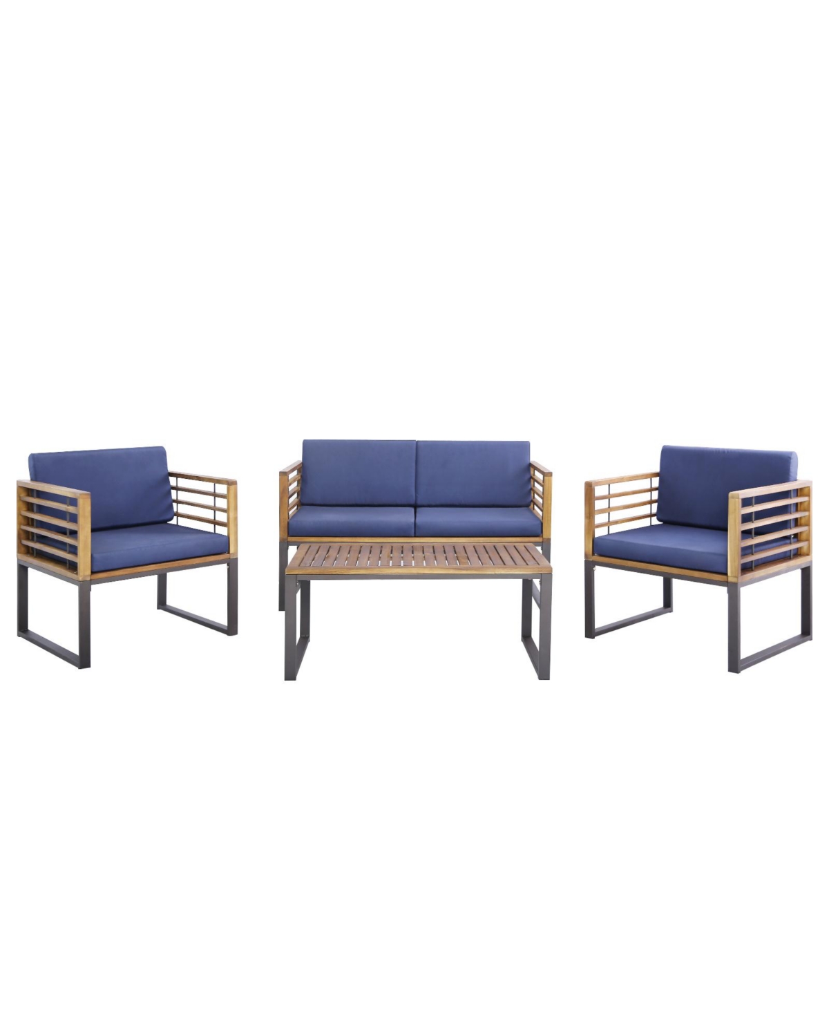 Click here for 4 Piece Patio Acacia Wood Conversation Set with So... prices