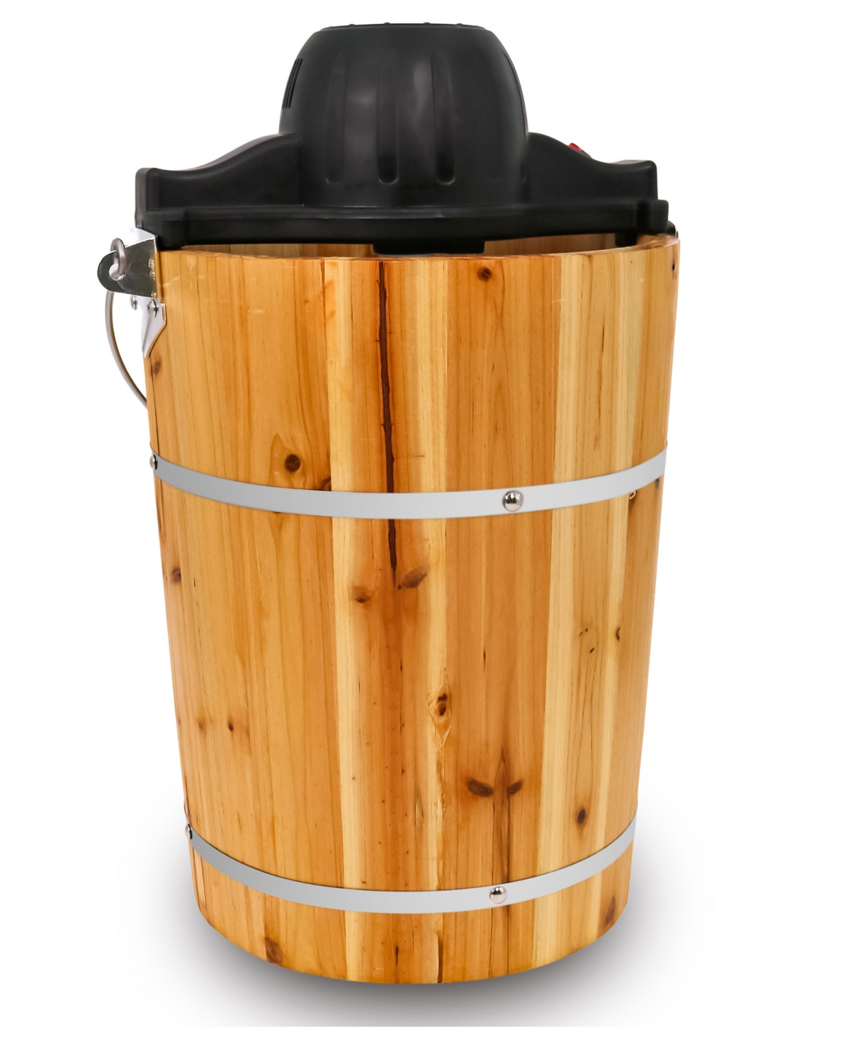 Elite Cuisine 6 Quart Old Fashioned Pine Bucket Electric/Manual Ice Cream Maker - Wood