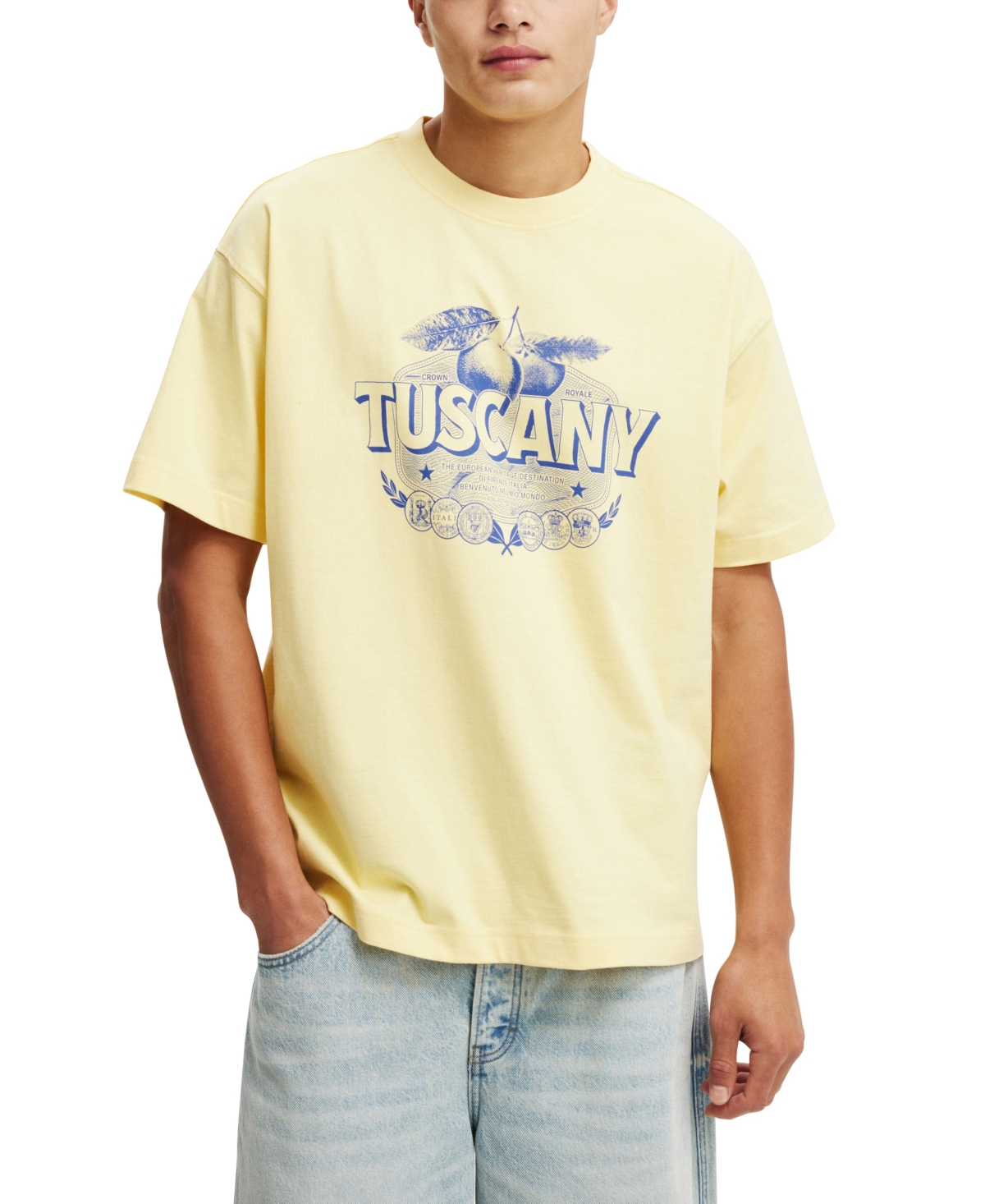 Click here for Cotton On Mens Box Fit Graphic T-Shirt - Banana  t... prices