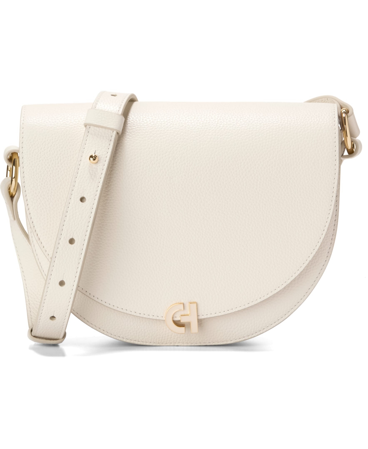 Click here for Cole Haan Evie Medium Saddle Bag - Ivory prices