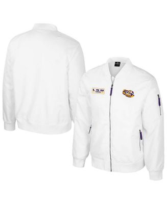 Colosseum Men's LSU Tigers White Rabbit Full-Zip Bomber Jacket - Macy's