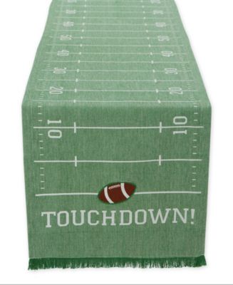 Design Imports Home Field Embellished Game Day Table Runner, 14" x 72 ...