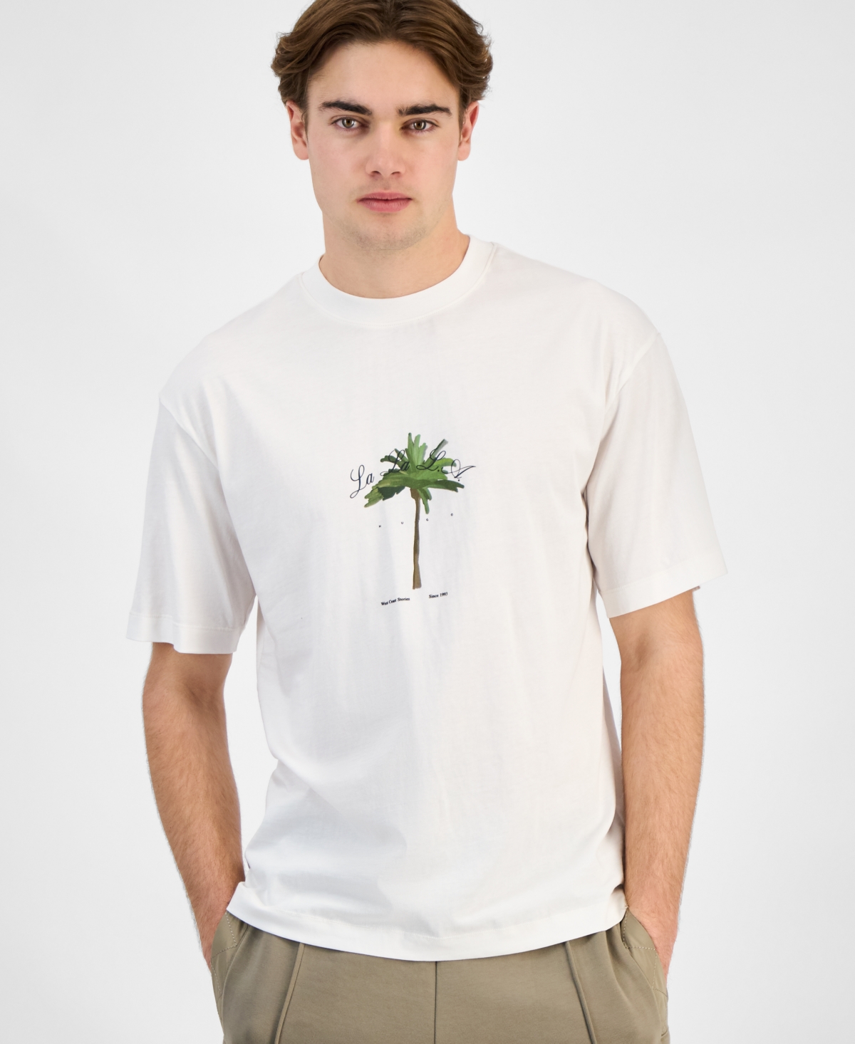 Click here for Hugo by Hugo Boss Mens Duwom Relaxed-Fit Graphic T... prices