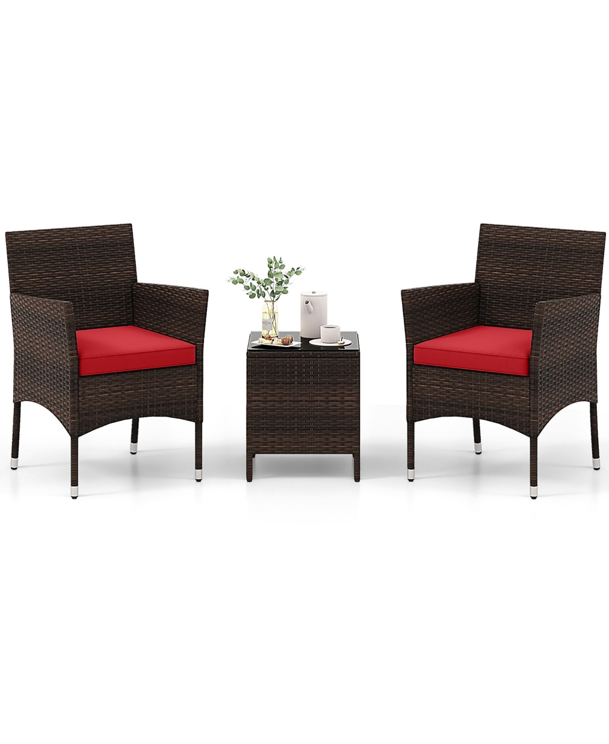 Click here for Gymax 3 Pcs Outdoor Conversation Set w/ Cushioned... prices