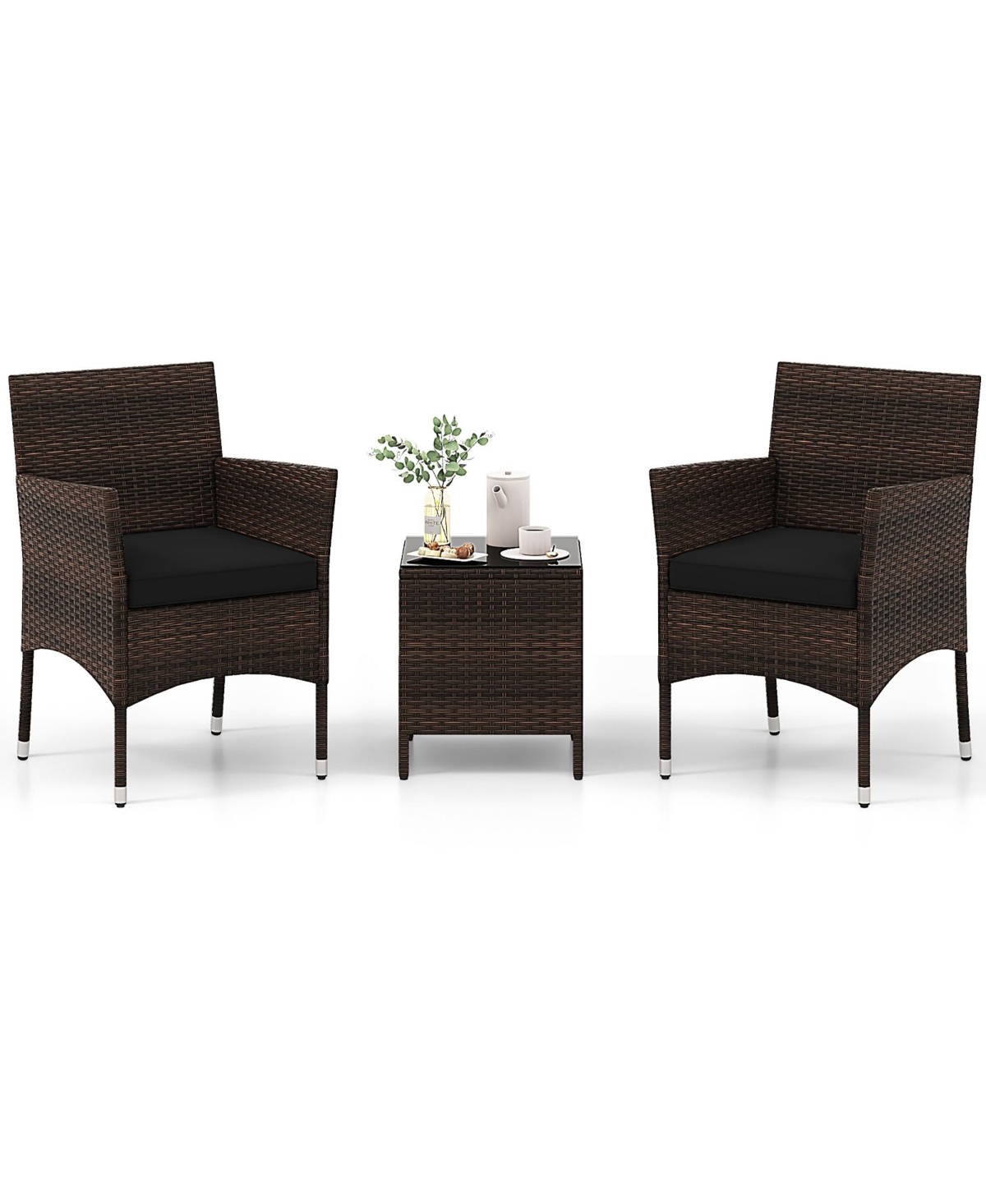 Click here for Gymax 3 Pcs Outdoor Conversation Set w/ Cushioned... prices
