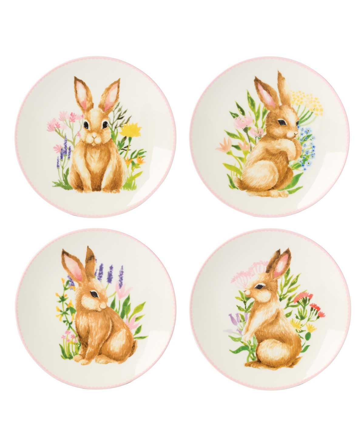 Click here for Lenox Wicker Creek Bunny Accent Plates  Set of 4 -... prices
