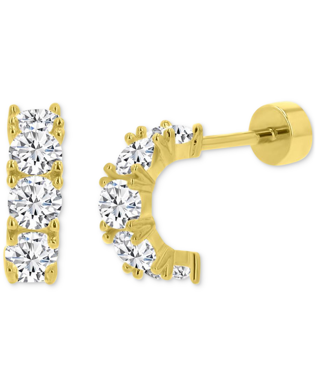 Click here for Cubic Zirconia Small Half Hoop Screw Back Earrings... prices