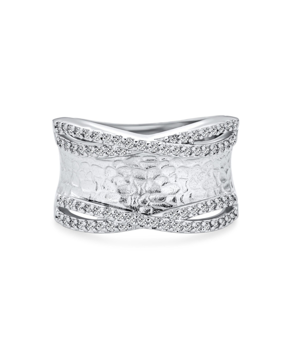 Click here for Bling Jewelry Modern Criss Cross Cz Accent Cocktai... prices