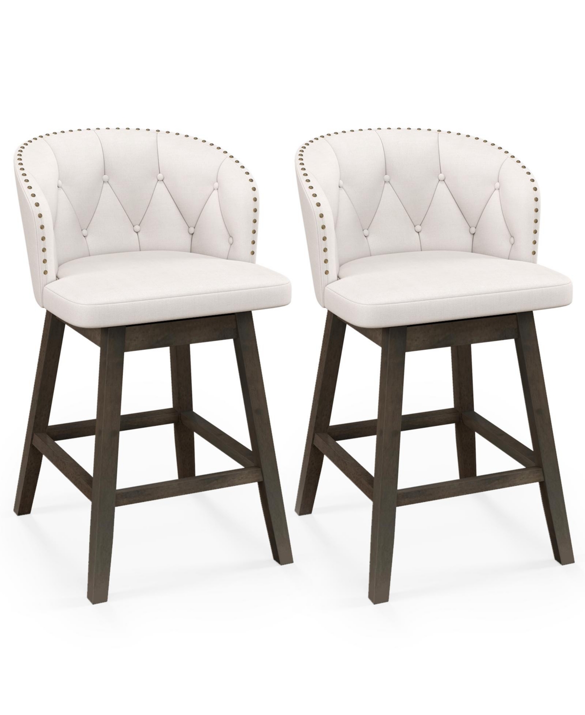 Click here for Set of 2 Counter Height Fabric Upholstered Bar Sto... prices