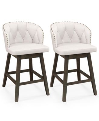 Set of 2 Counter Height Fabric Upholstered Bar Stools Stylish and ...