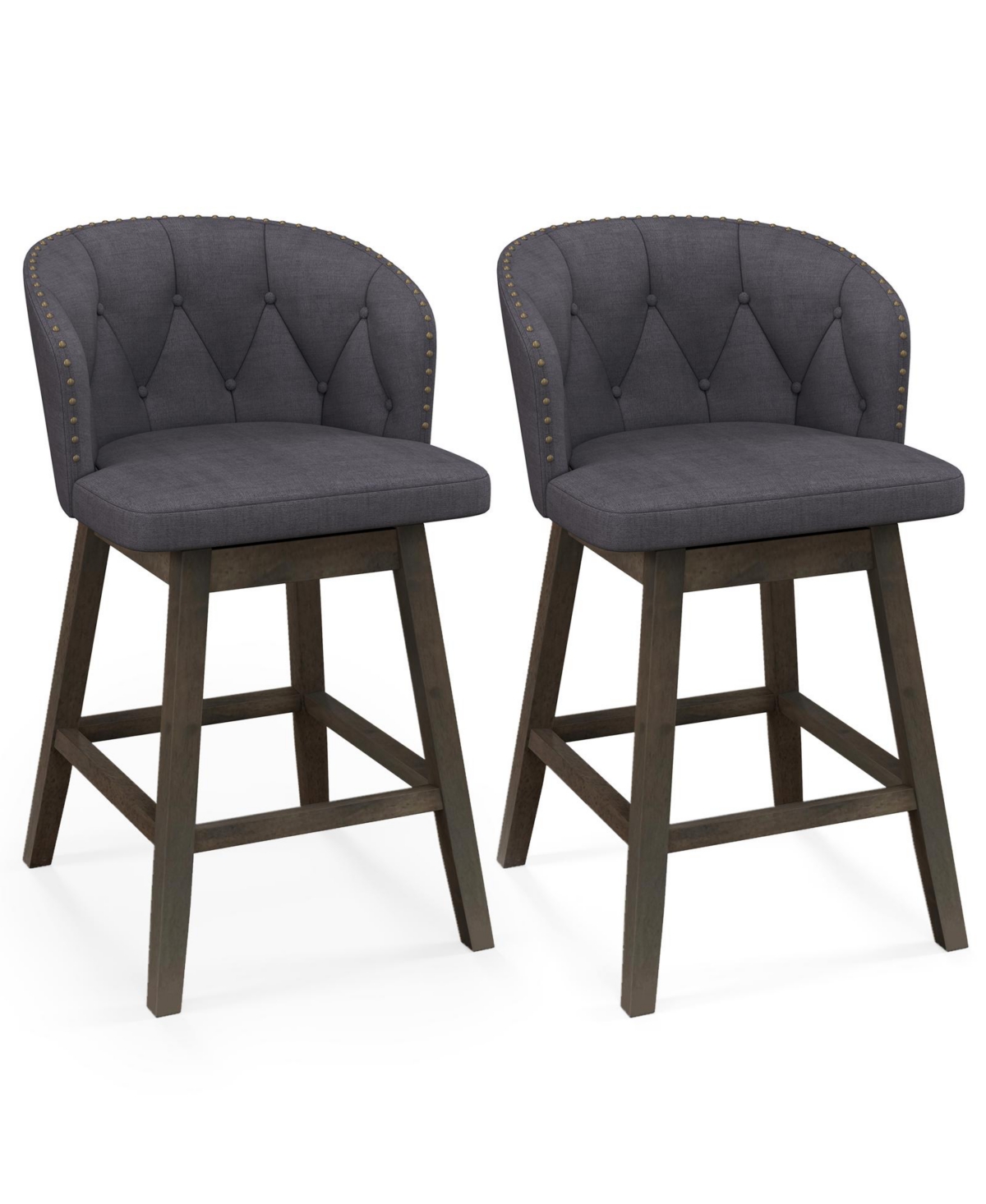 Click here for Set of 2 Counter Height Fabric Upholstered Bar Sto... prices