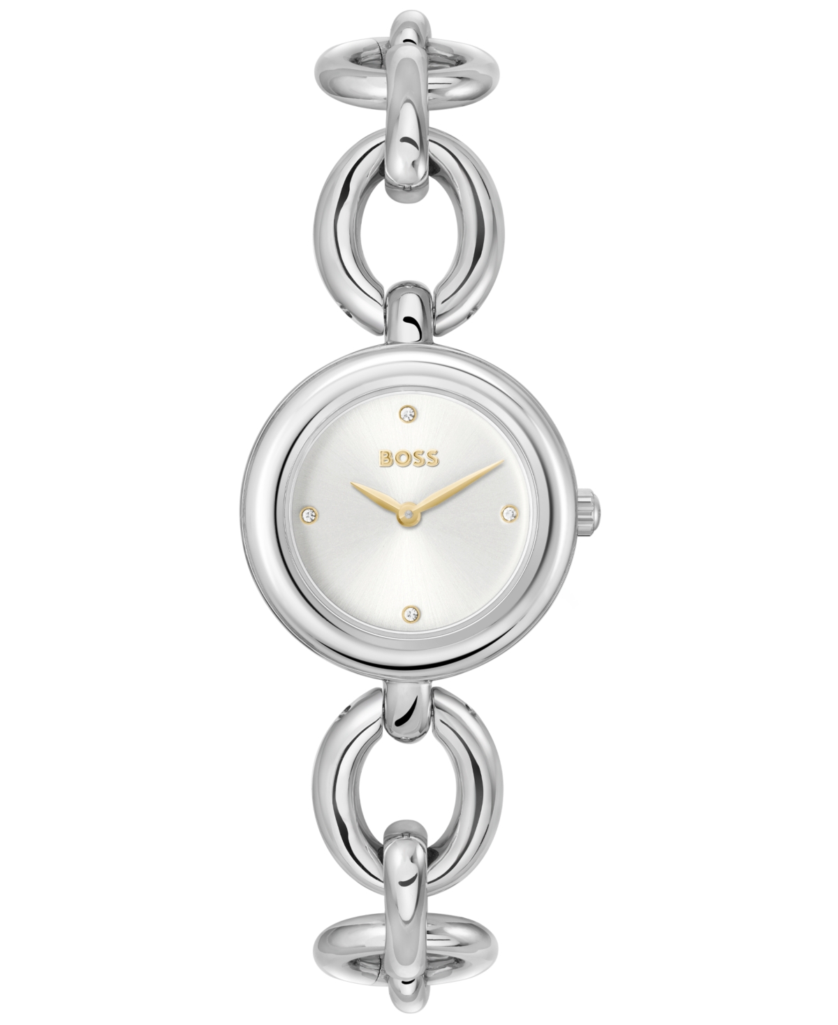 Click here for Hugo Boss Womens Live Quartz Slim Silver-Tone Stai... prices