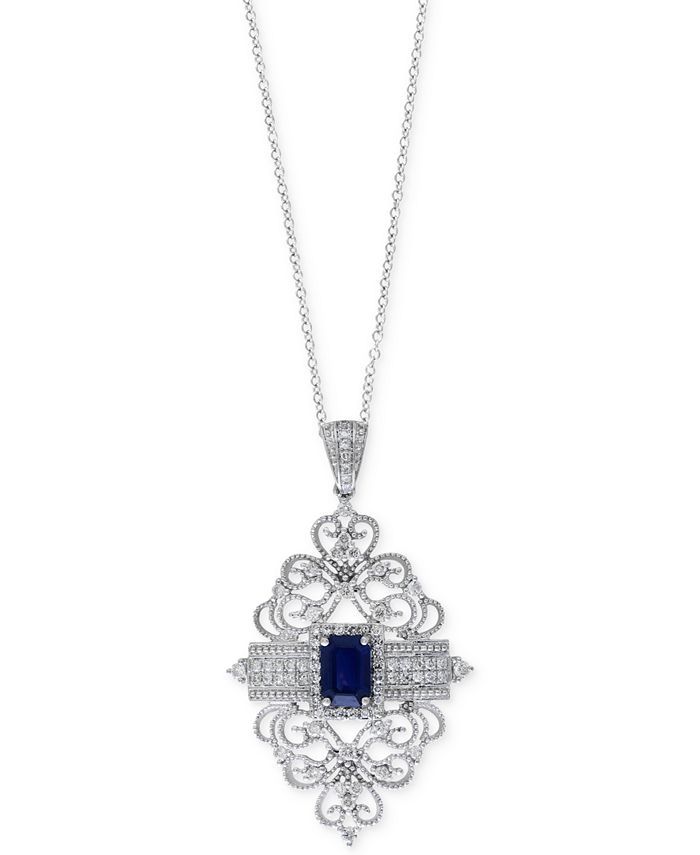 EFFY Collection EFFY® Blue Sapphire (1 ct. t.w.) and Diamond (1/2 ct. t ...