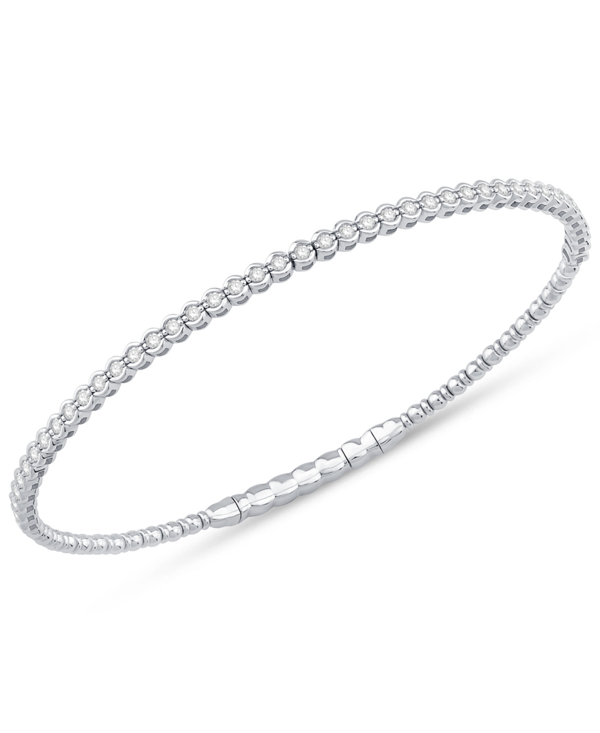 Click here for Diamond Half Bezel Flexible Bangle Bracelet (1/2 c... prices