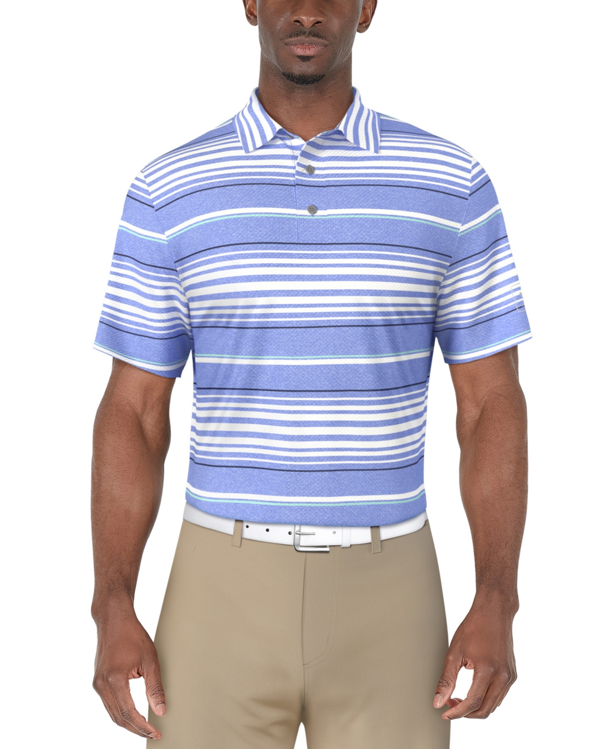 Click here for Pga Tour Mens Short Sleeve Striped Polo Shirt - Az... prices