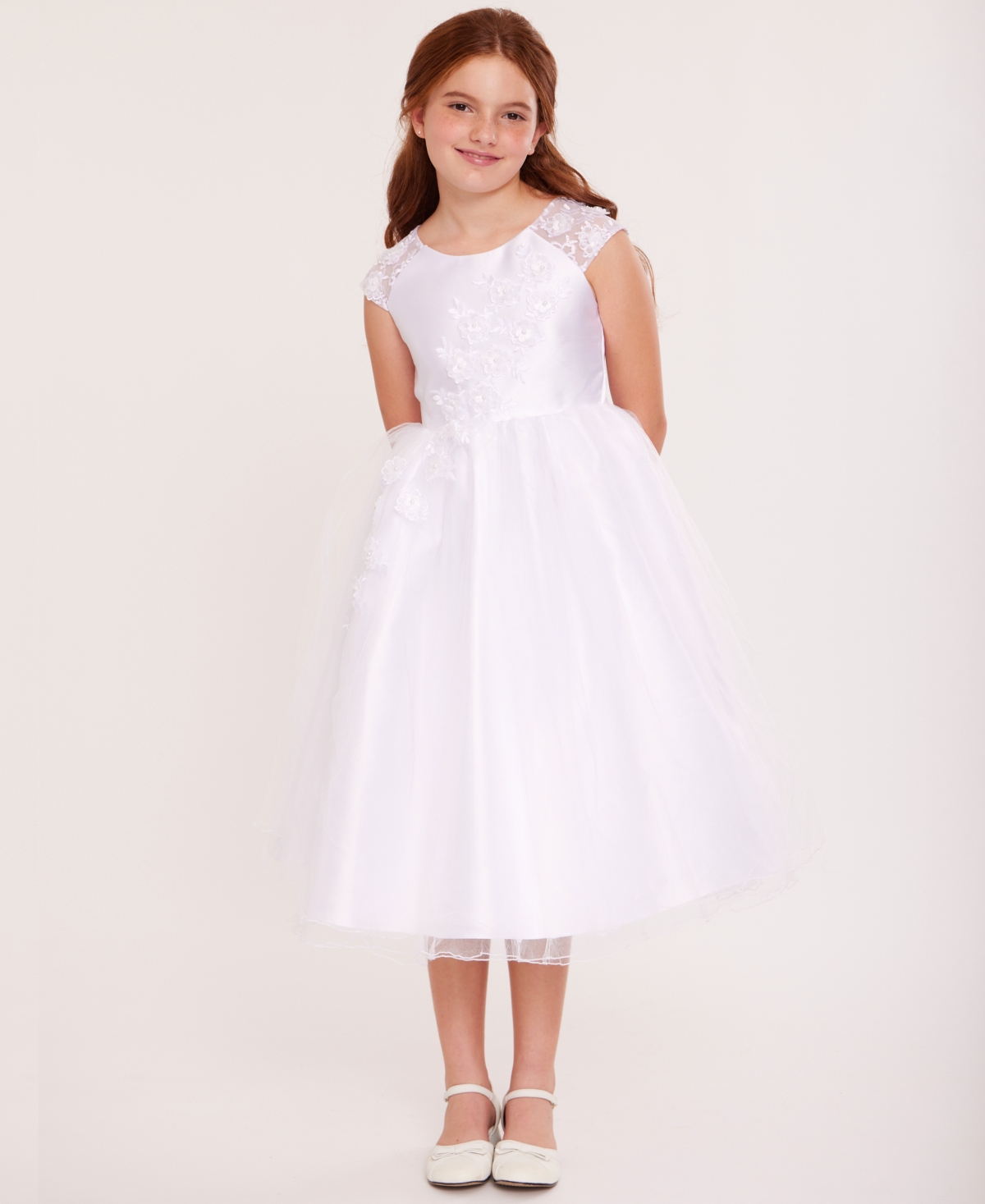 Click here for Bonnie Jean Big Girls Cascading Flower Applique Co... prices