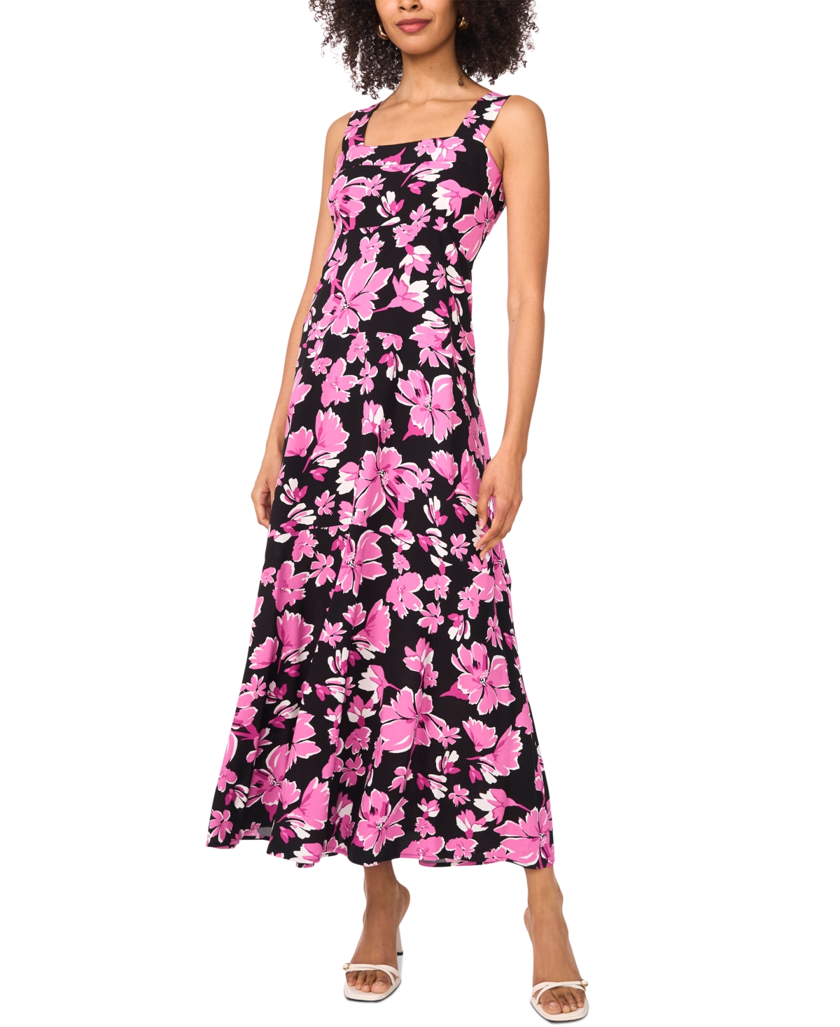 Click here for Vince Camuto Womens Floral Square-Neck Smocked-Bac... prices