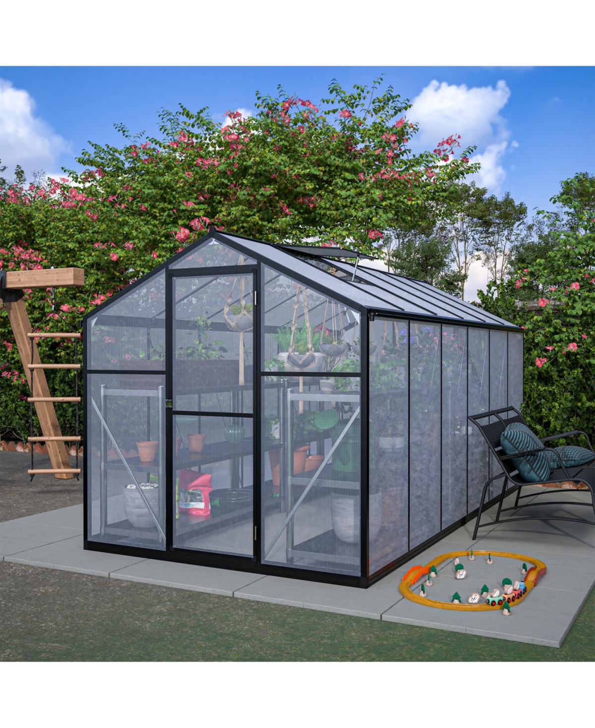 Click here for Streamdale Large Green House 6 x 12 Double Flush D... prices